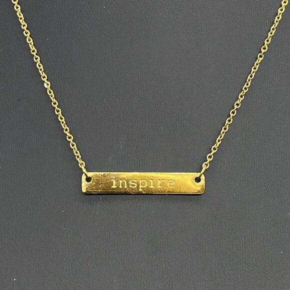 Jook and Nona | Jewelry | Jook And Nona Engraved Inspire Bar Pendant ...